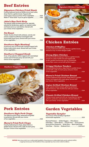 Our Menu – The Original Chubby's